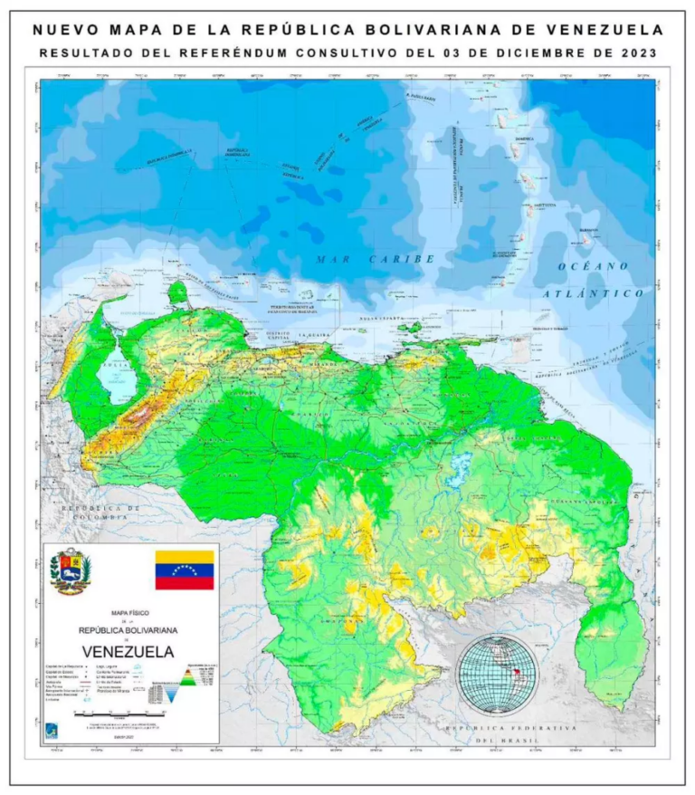 Nuevo mapa de venezuela incorpora Guayana Esequiba. Maduro ordena ...